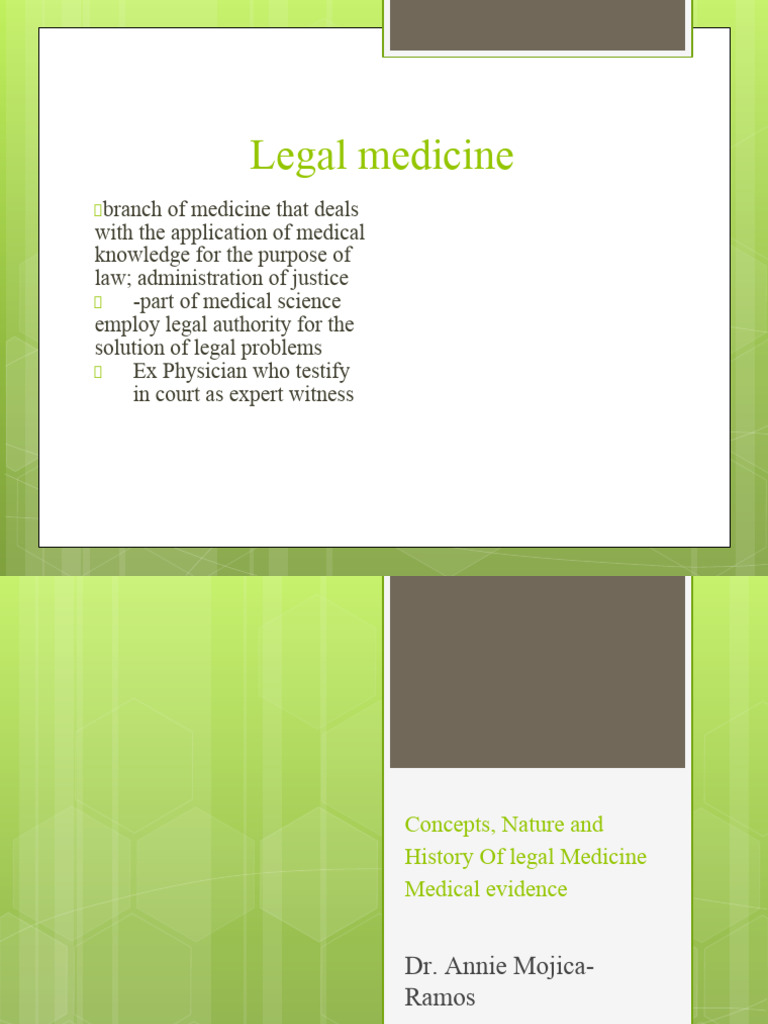 Overview of Legal Medicine Practices | PDF | Medical Jurisprudence ...