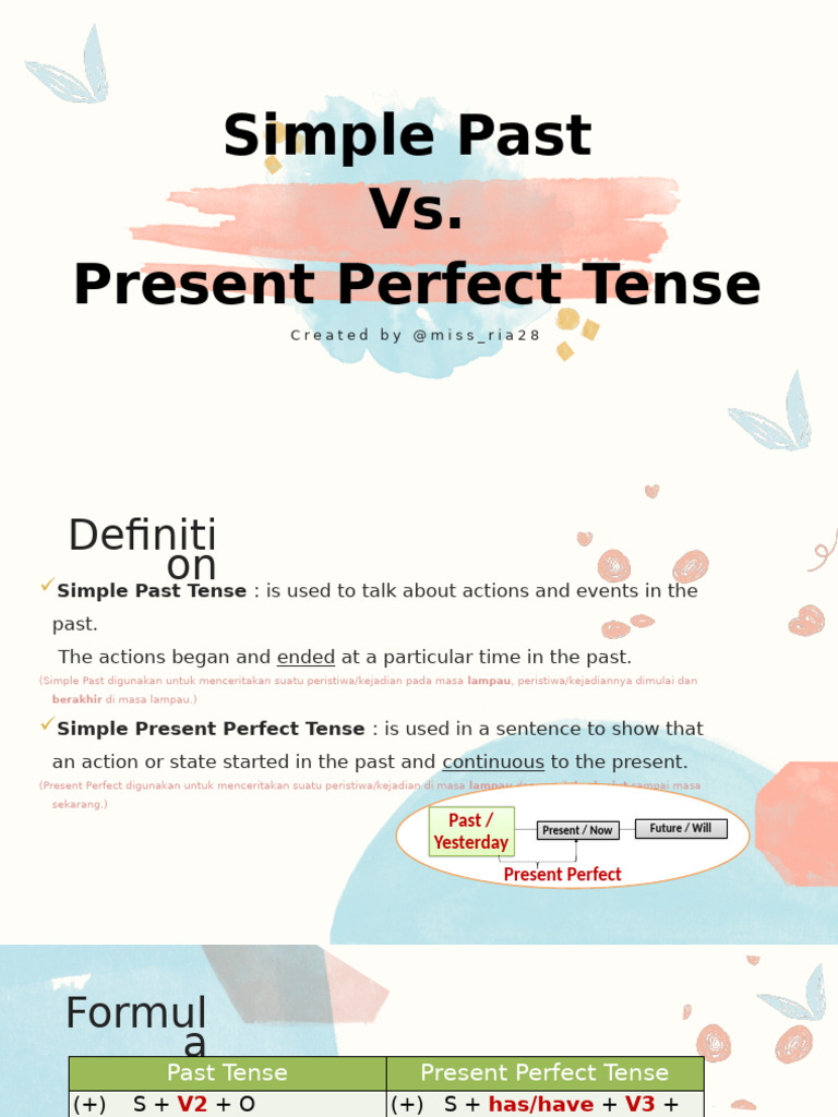 Simple Past vs Present Perfect Tense | PDF | Verb | Grammatical Tense