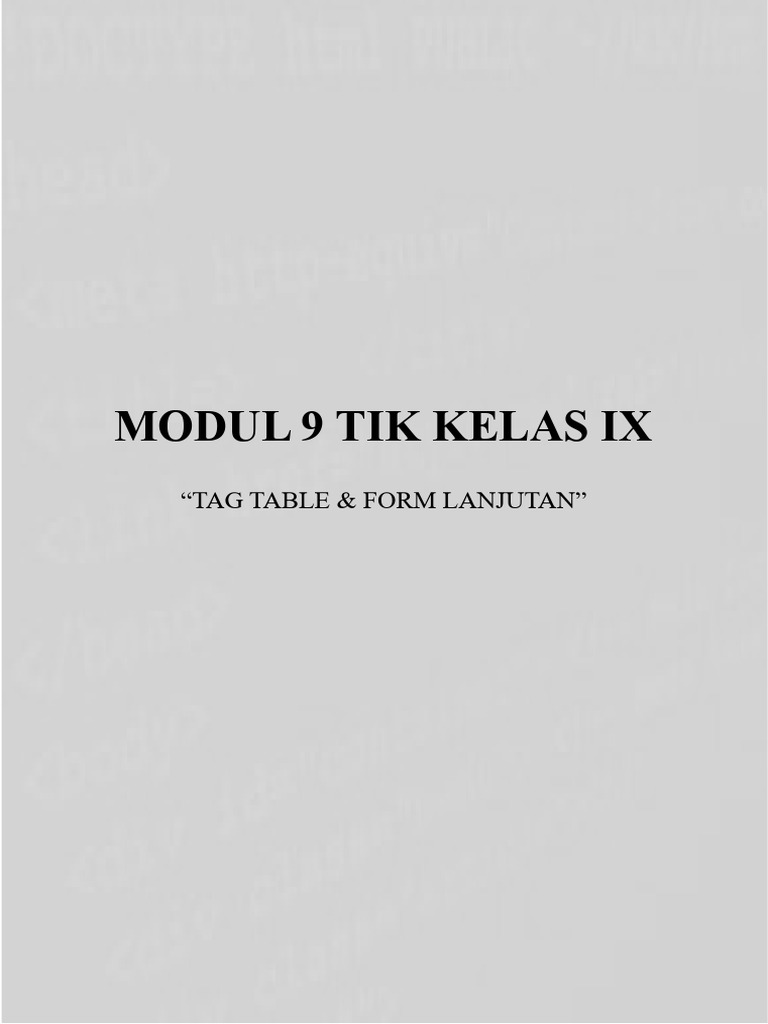 Modul 9-Tag Table Dan Form Lanjutan | PDF