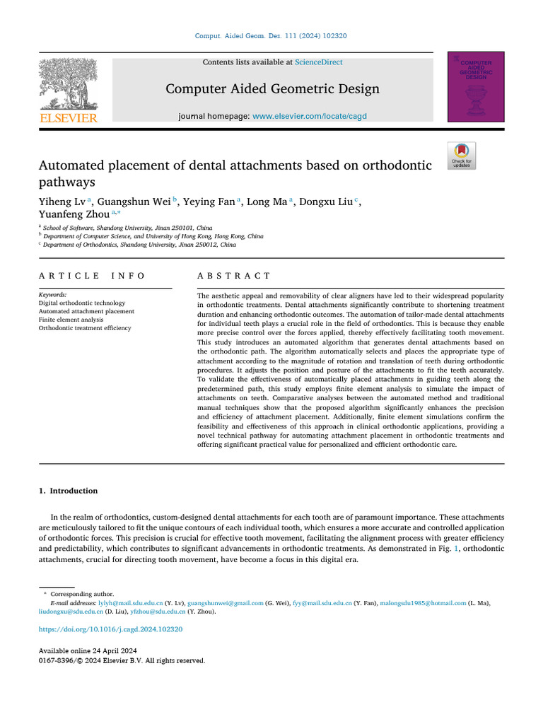 Lv-Automated Placement of Dental Attachments Based On Orthodontic | PDF ...