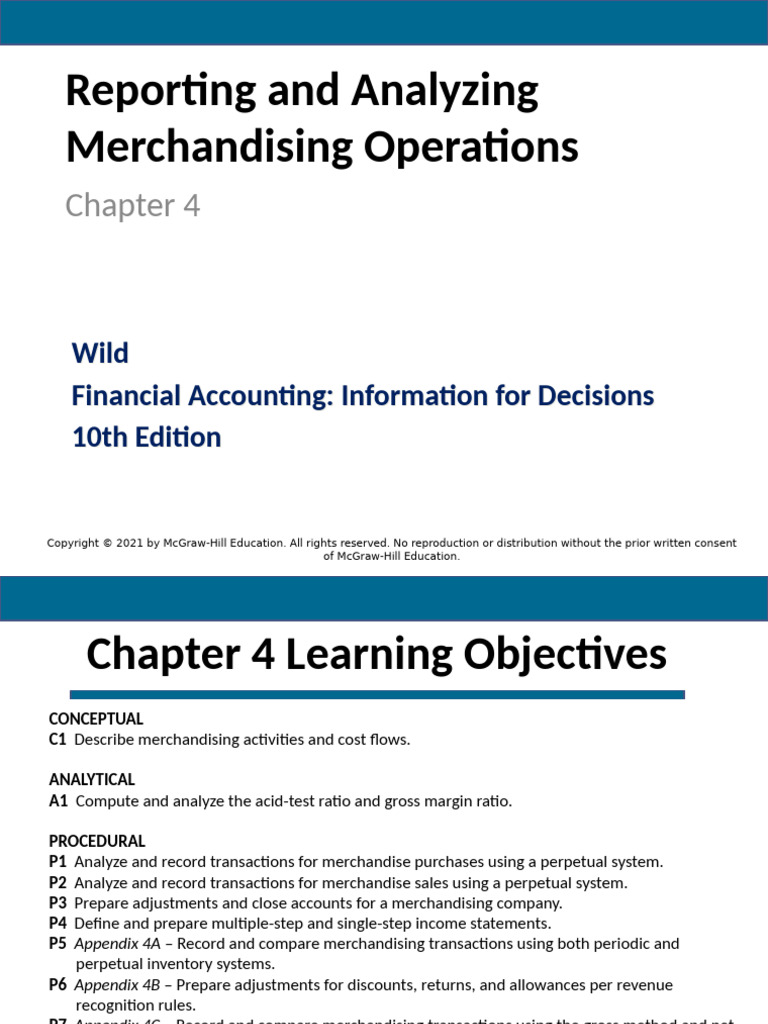 Wild Fa 10e ch04 PPT 1 | PDF | Gross Margin | Income Statement