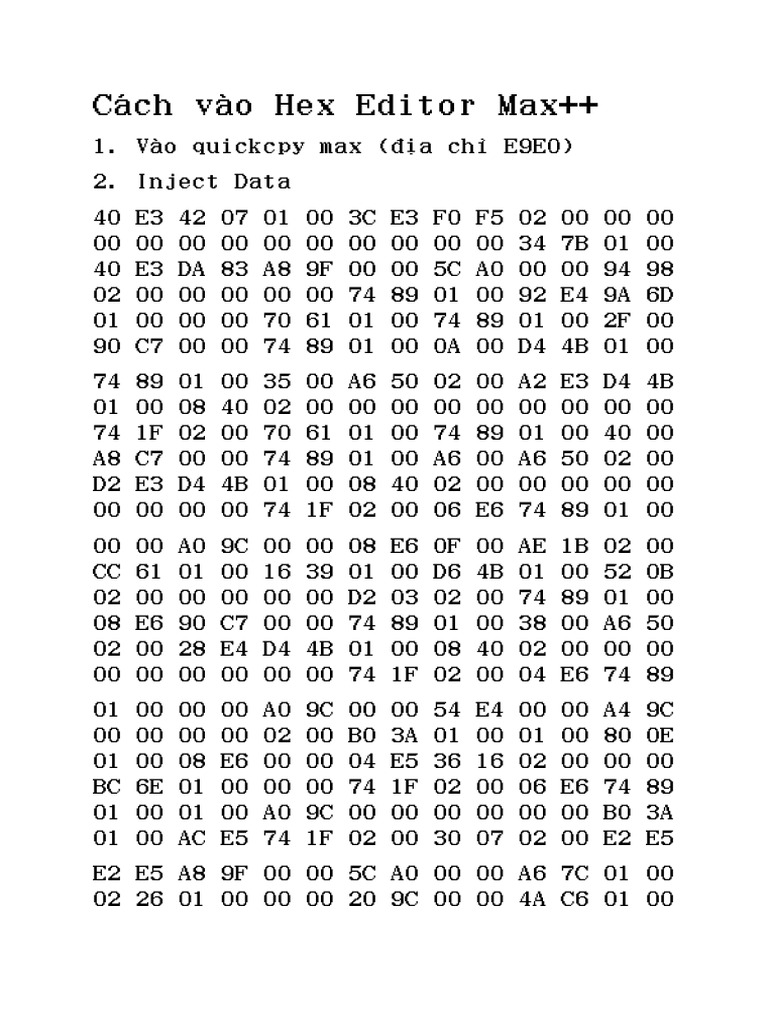 Cách Vào Hex Editor Max | PDF