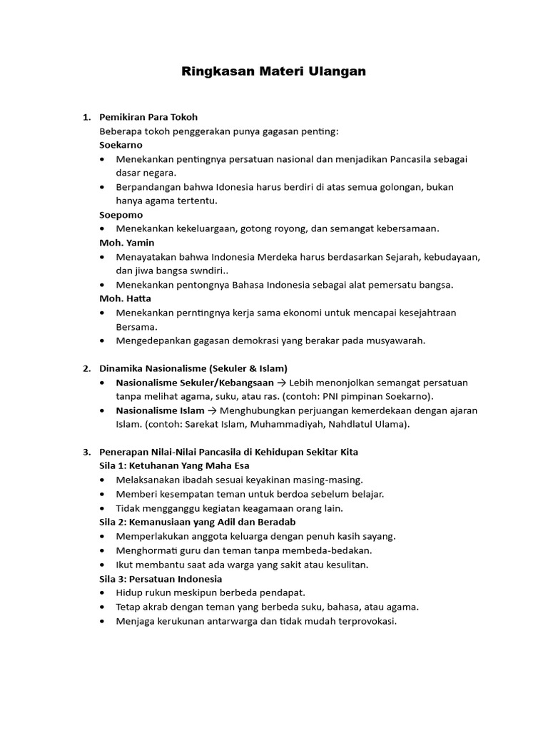 Rangkuman Materi PKN | PDF