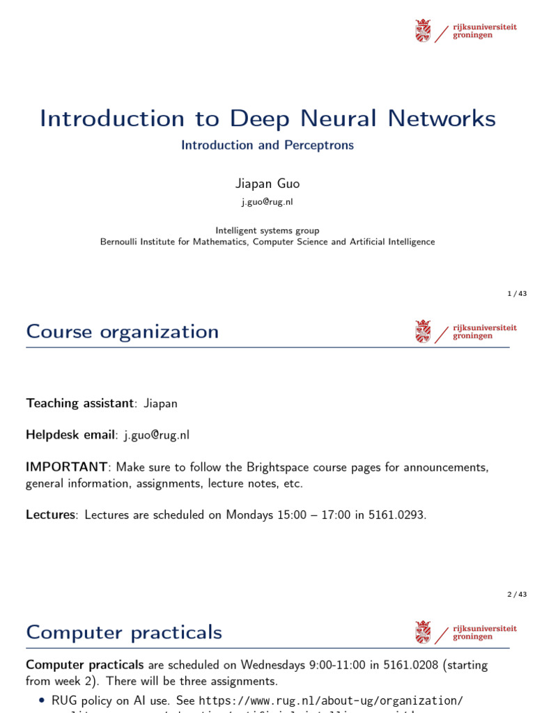 Week1 - Introduction and Perceptrons - Copy-1 | PDF | Deep Learning ...