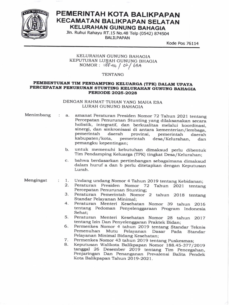 SK TPK Terbaru Tahun 2025 | PDF