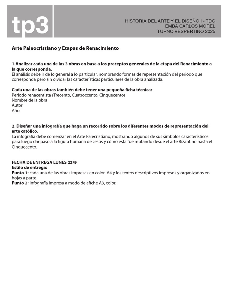 Tp3 Paleocristiano Etapas Renacimiento 2025 | PDF