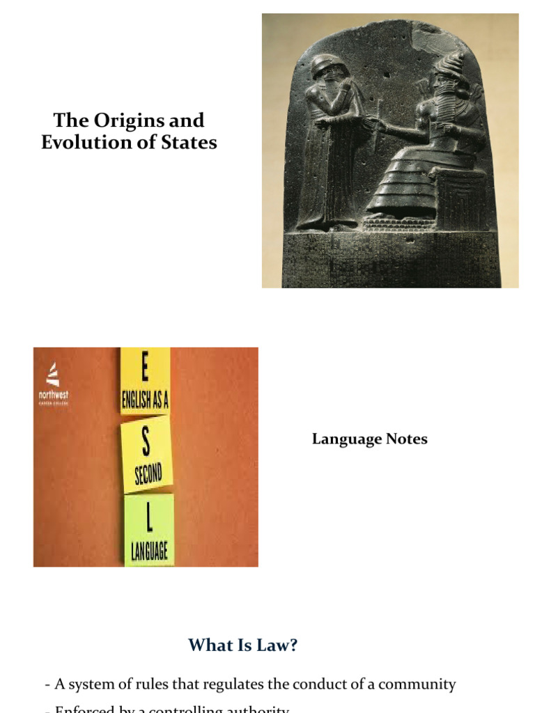Origins and Evolution of Law and States | PDF | Sources Of Law ...