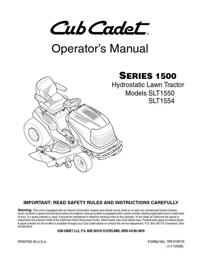 Cub Cadet Owners Manual | PDF | Home & Garden | Technology & Engineering