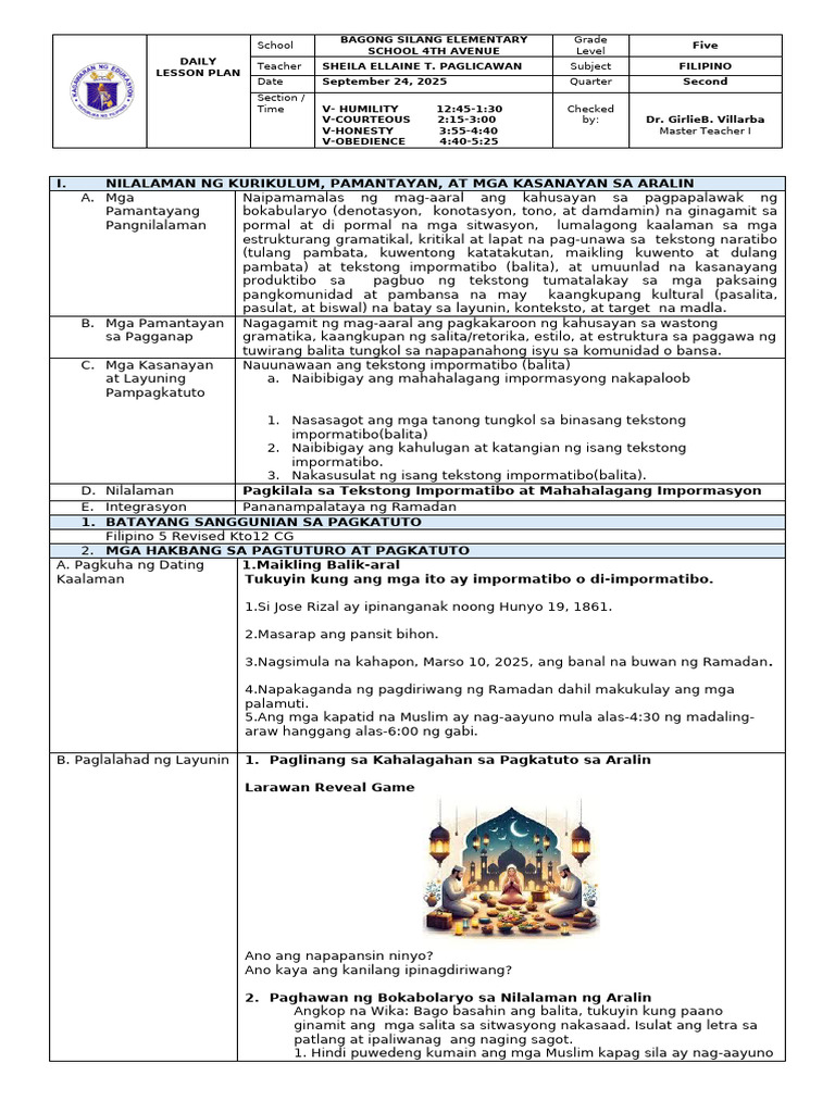 Filipino 5-Q2-Week1-Sept-24-2025 | PDF