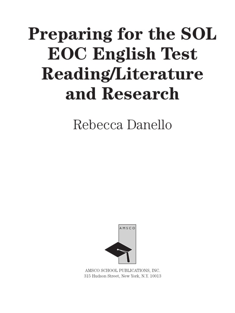 Preparing For The SOL EOC English Test Reading Literature and Research ...