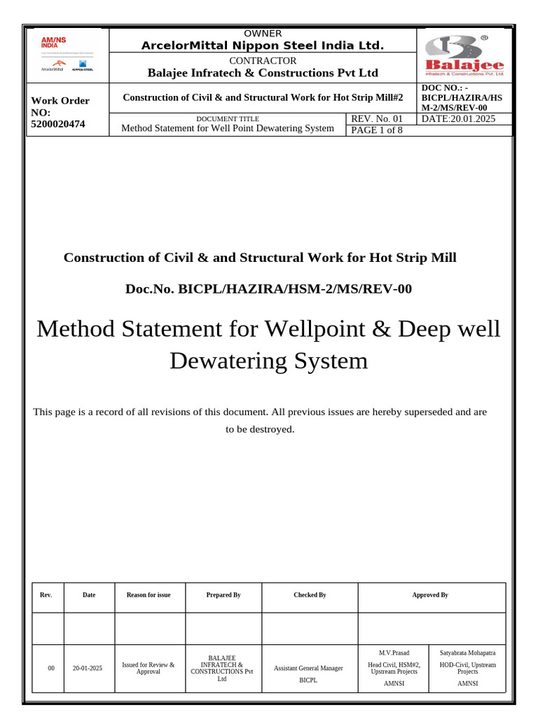 20240513-MS For Well Point & Deep Well Dewatering System R1 | PDF ...
