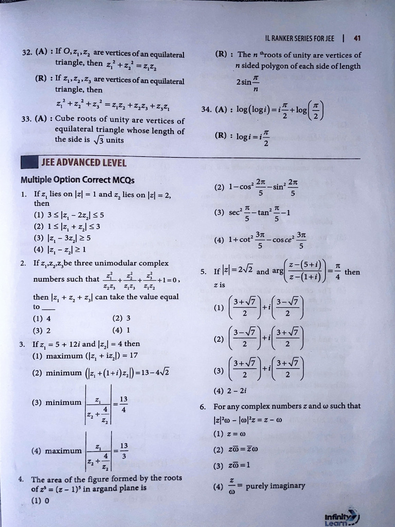 Adv Complex Nos Module With Ans Key | PDF