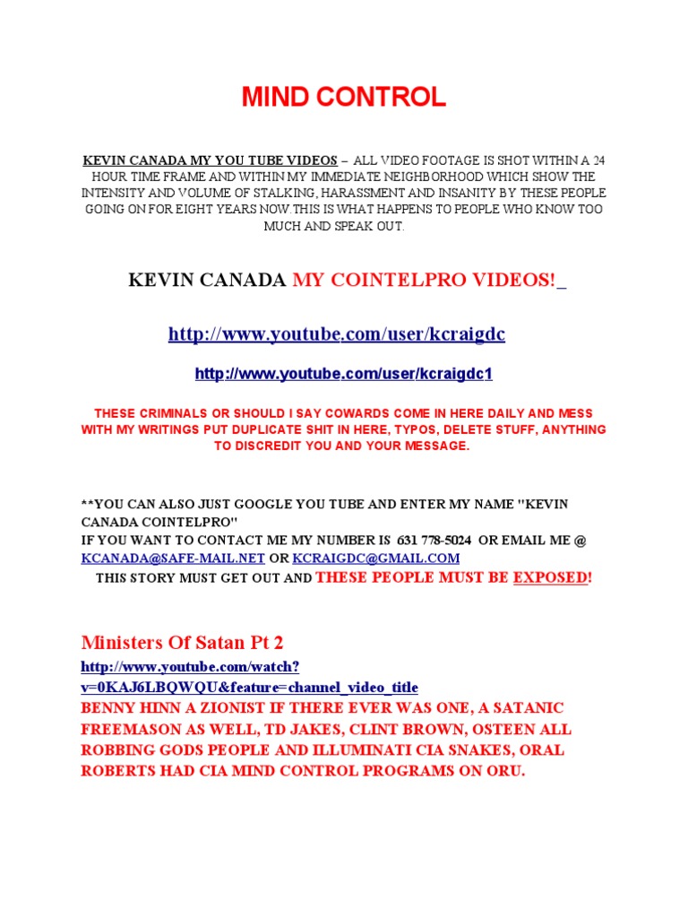 Mind Control | PDF | Stalking | George W. Bush