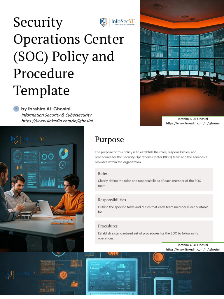 Security Operations Center SOC Policy and Procedure Template | PDF ...