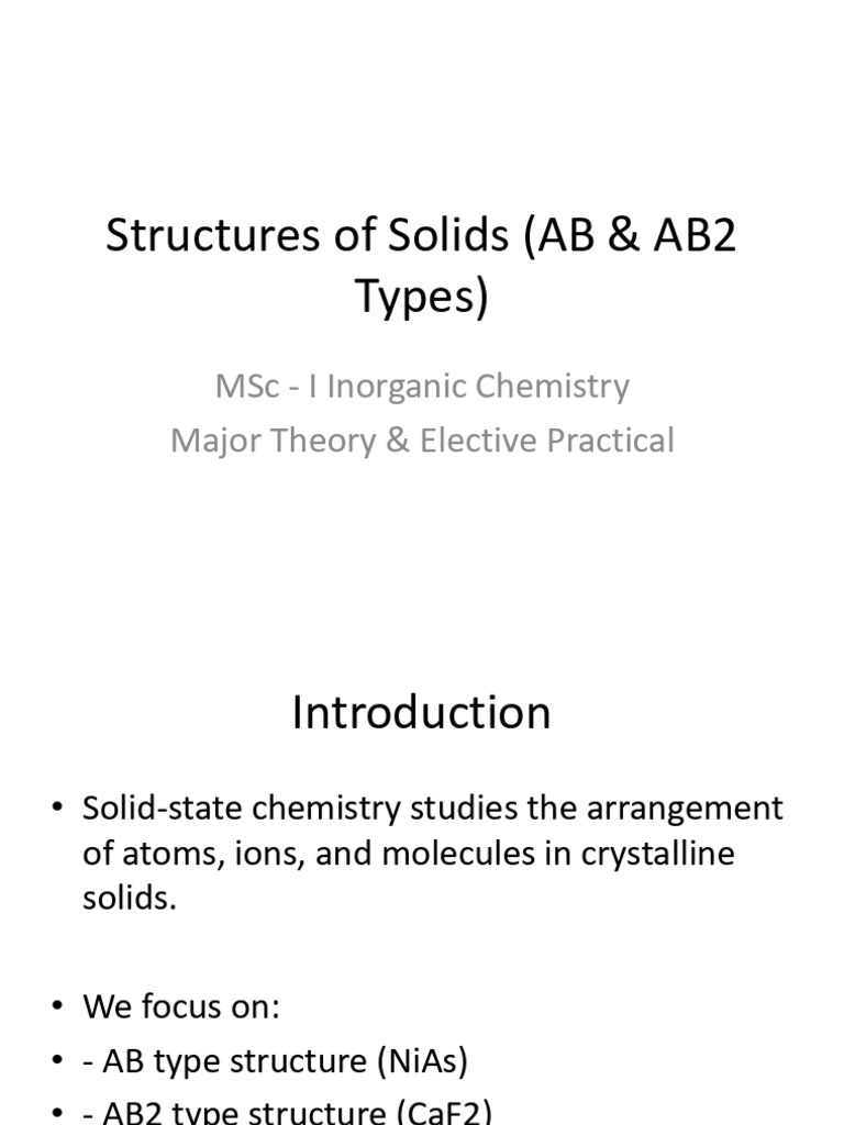 Structures of Solids AB AB2 | PDF
