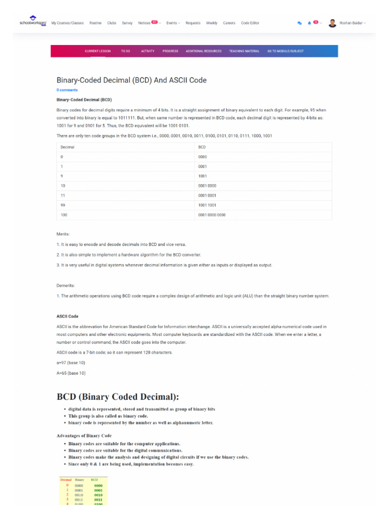 Binary-Coded Decimal (BCD) and ASCII Code | PDF