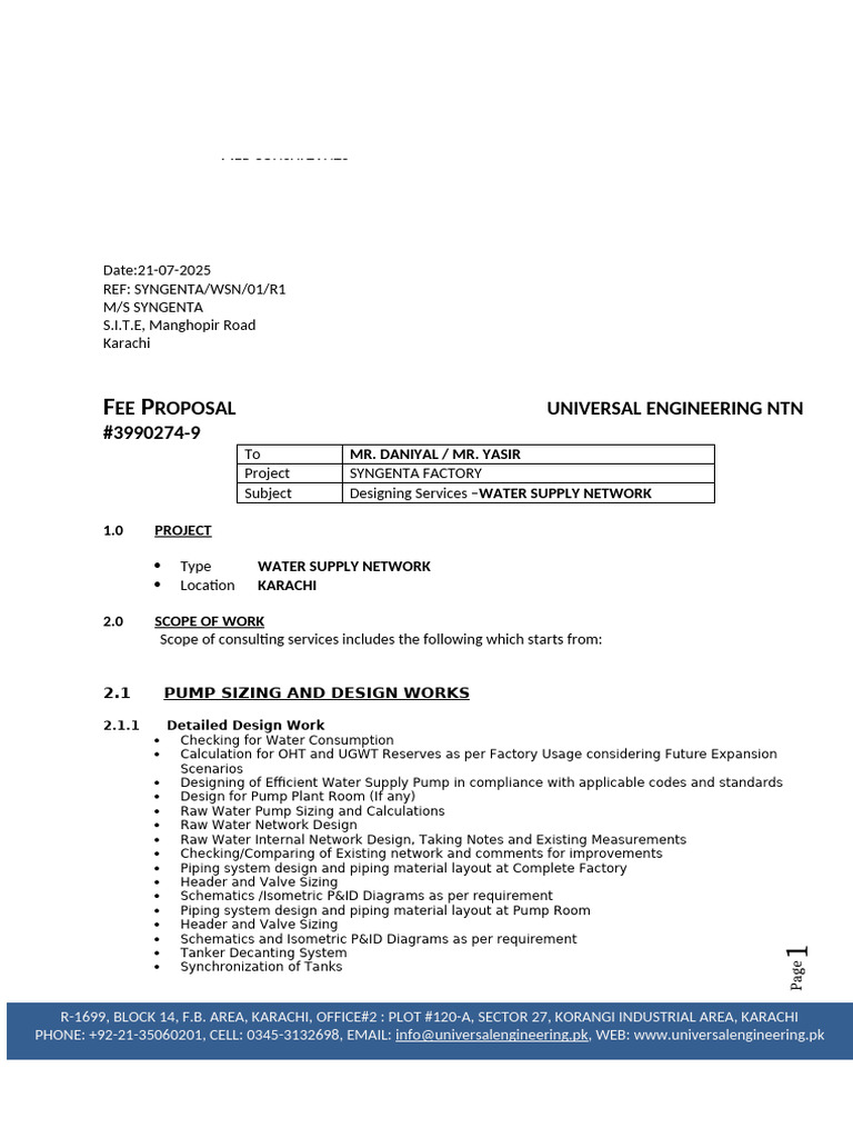 20250721-Water Supply Network Design | PDF