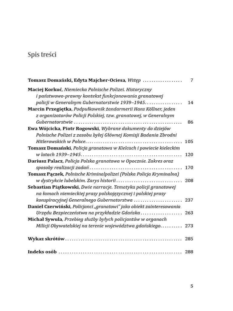 Policja Granatowa Spis Tresci | PDF