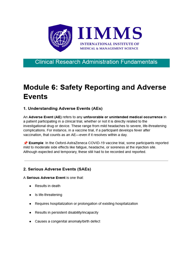 Adverse Events in Clinical Trials Explained | PDF | Pharmacovigilance ...