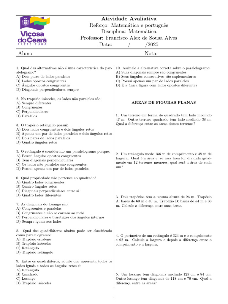 Quadriláteros | PDF | Triângulo | Euclides