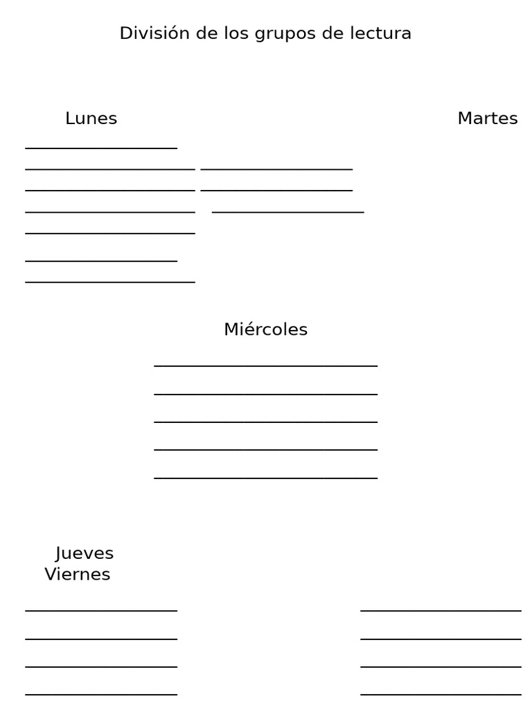 División de Los Grupos de Lectura | PDF