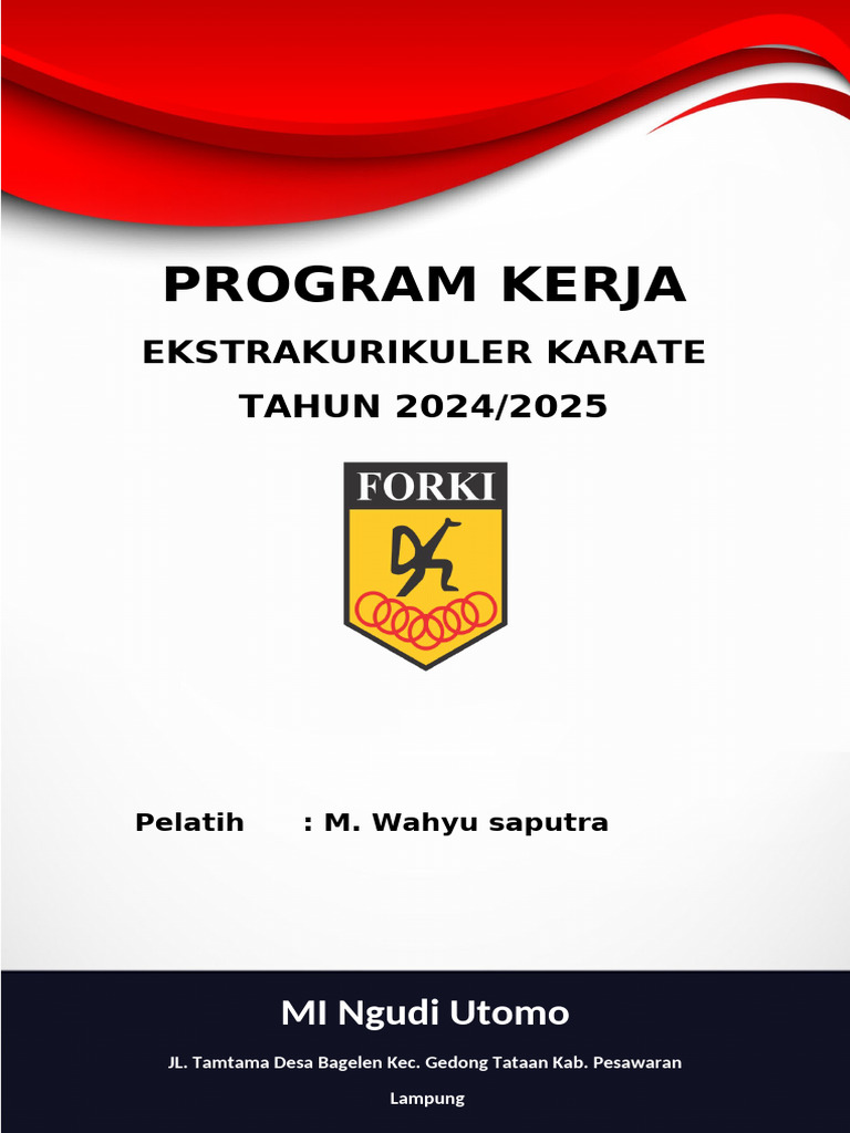Program Kerja Ekskul Karate 2024 2025 | PDF