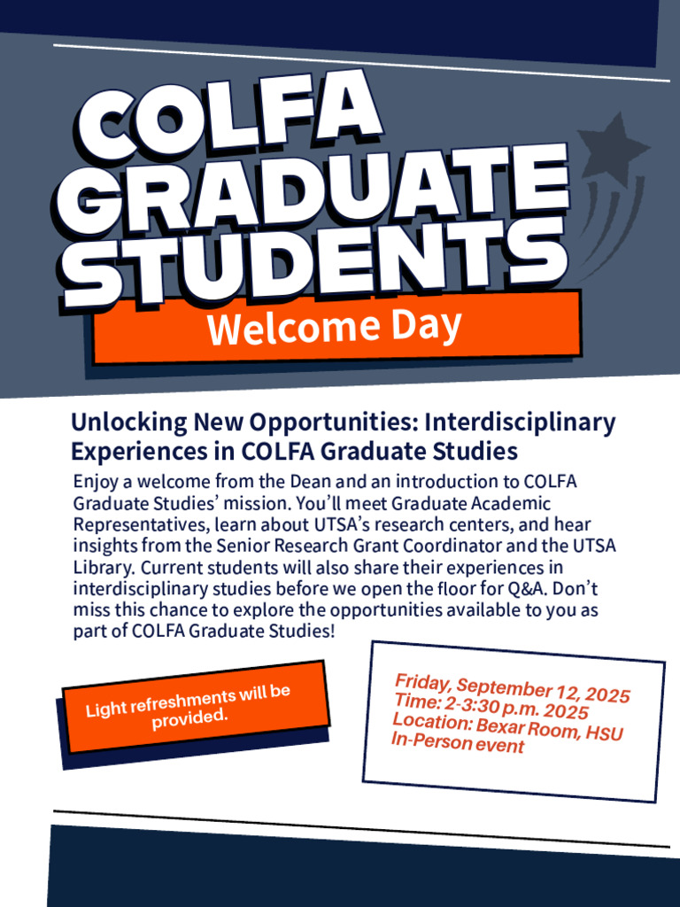 Grad Welcome Day - Flyer | PDF