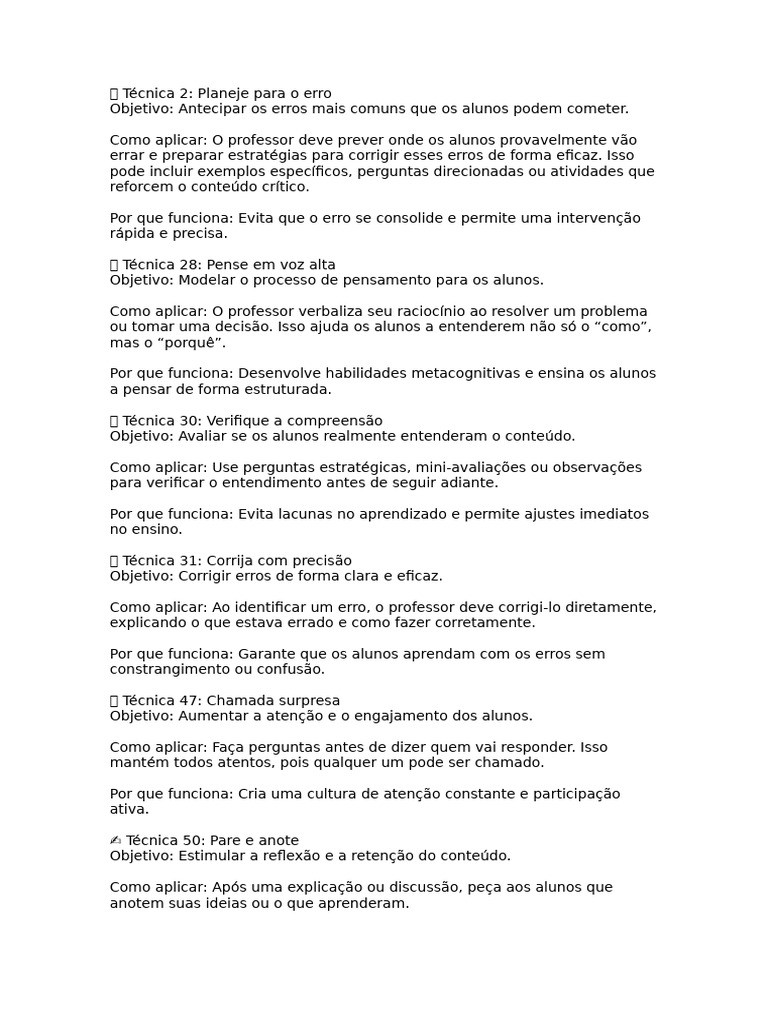 Técnica Lemov ATPC | PDF | Aprendizado | Pensamento