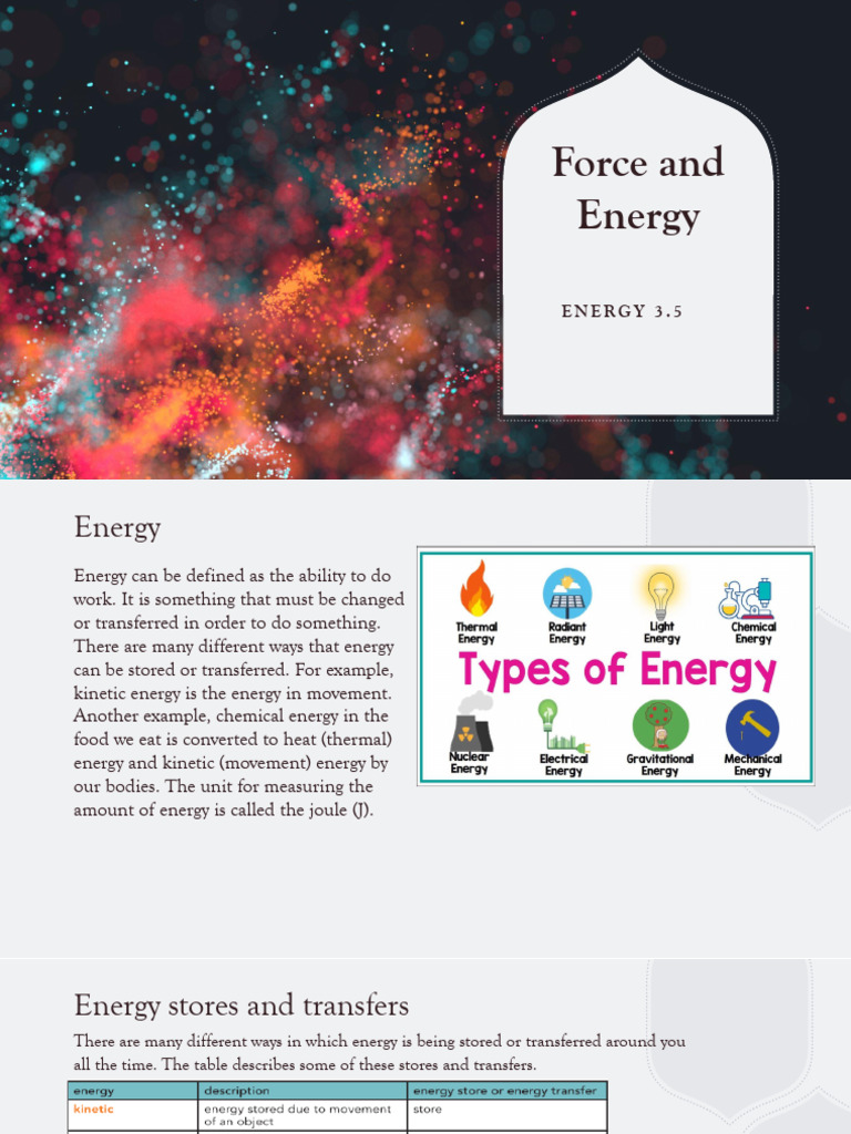 Force and Energy - 2 Energy | PDF | Potential Energy | Kinetic Energy