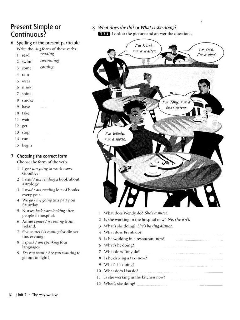 Present Simple or Cont - Headway Pre-Int | PDF
