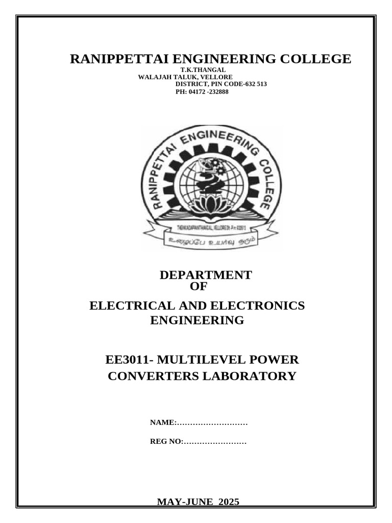 EE3011 Multilevel Power Converters Lab | PDF | Power Inverter | Electronics