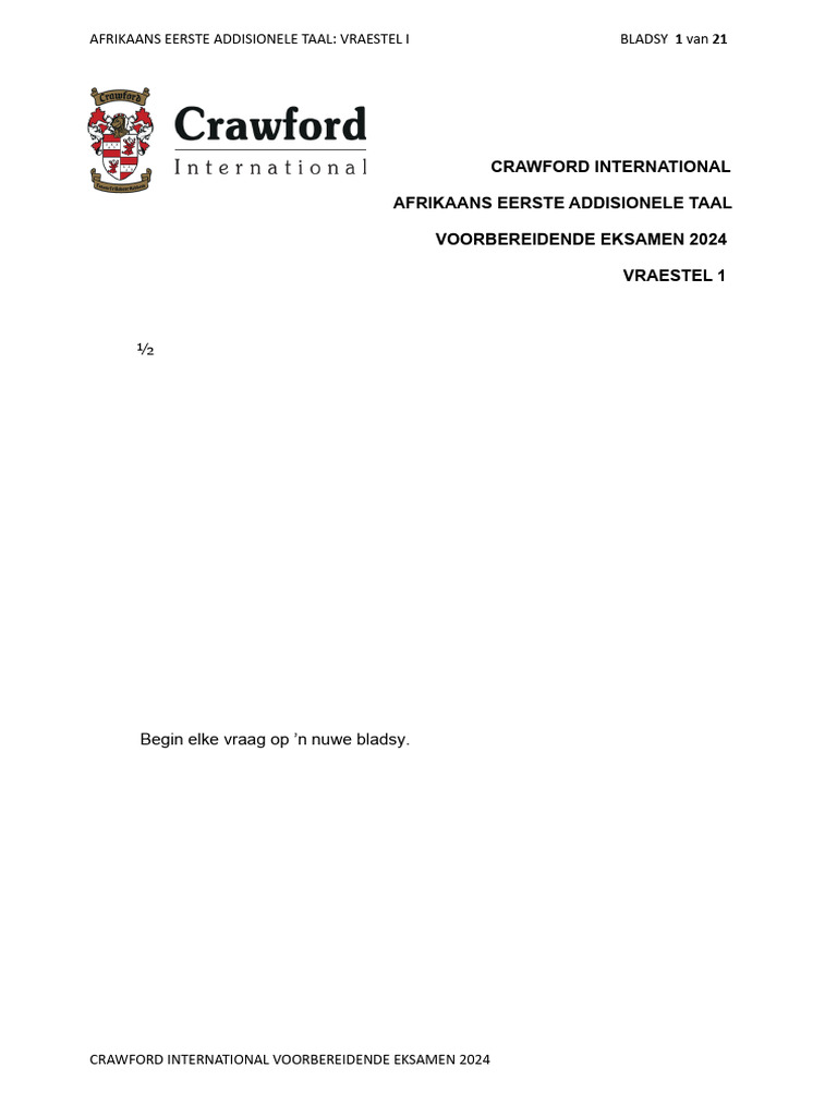 Crawford International Prelim Paper 1 2024 | PDF