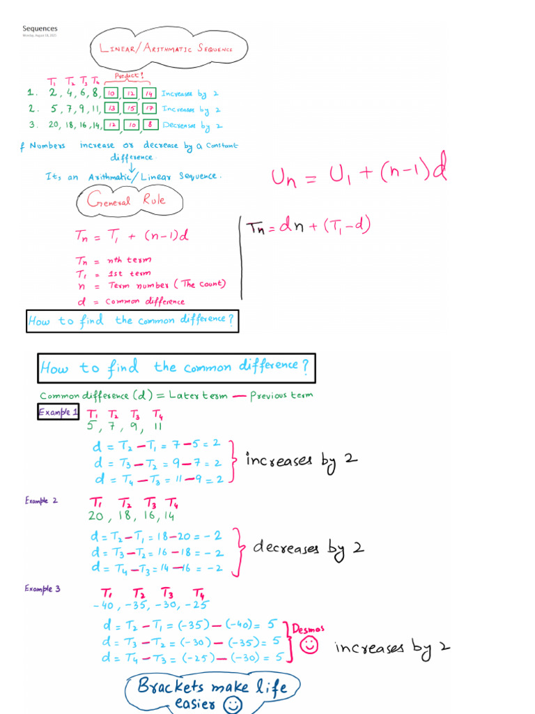 Sequences Linear Geometric Quadratic | PDF