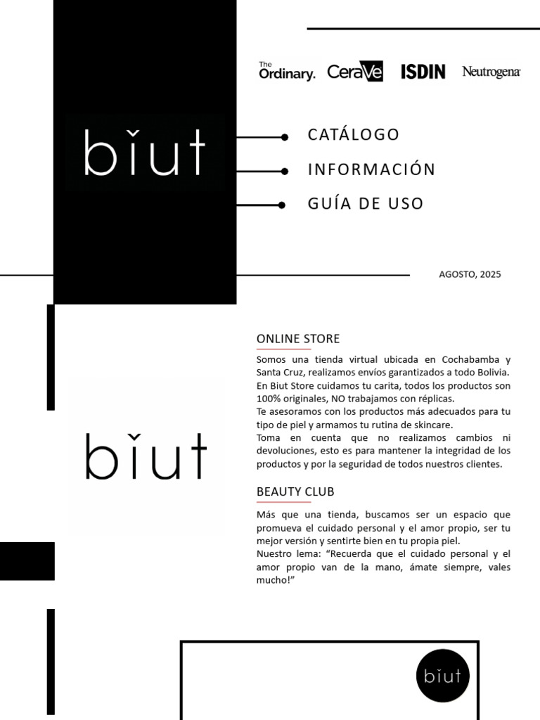 Catálogo de Skincare Biut Store 2025 | PDF | Protector solar | Ultravioleta