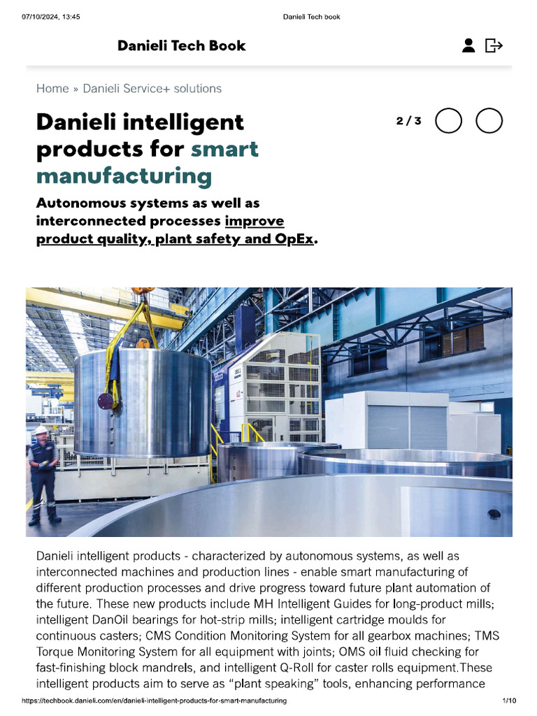 Danieli Intelligent Products For Smart Manufacturing | PDF