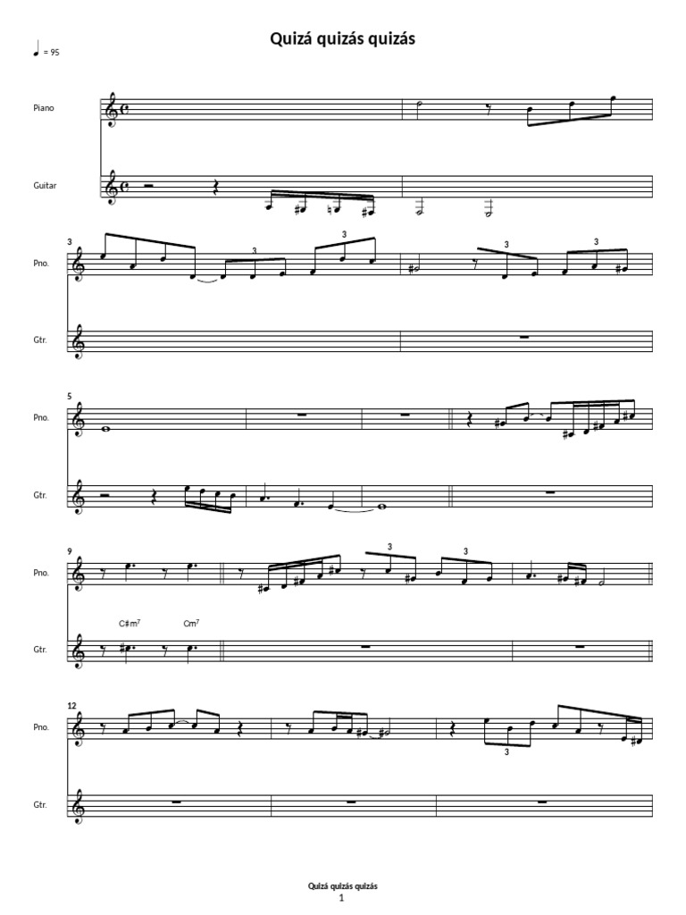 Quizá Quizás Quizás GTR Piano | PDF