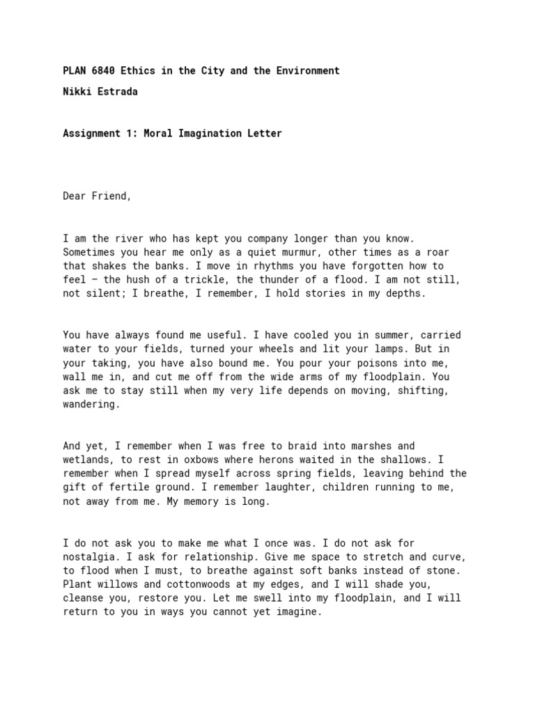 Estrada - Moral Imagination Letter | PDF