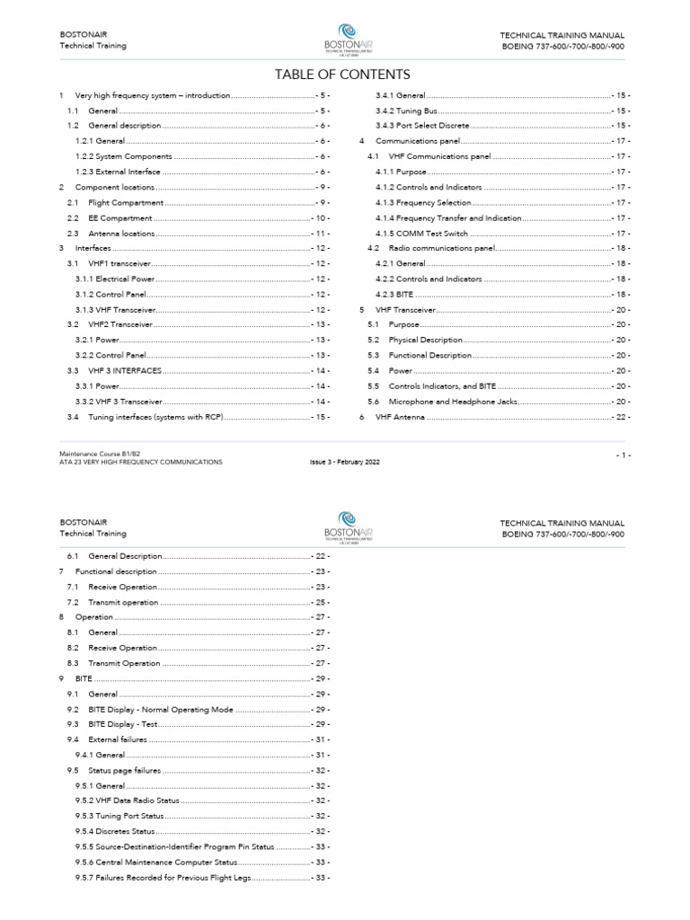 Boeing 737 VHF Communications Manual | PDF | Very High Frequency | High ...