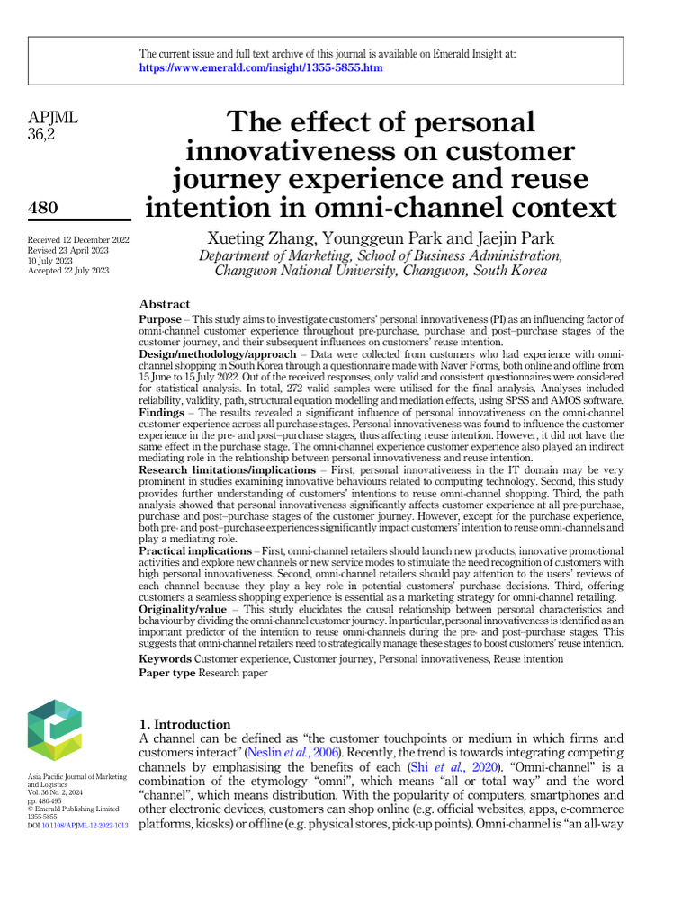 The Effect of Personal Innovat | PDF | Customer Experience | Retail