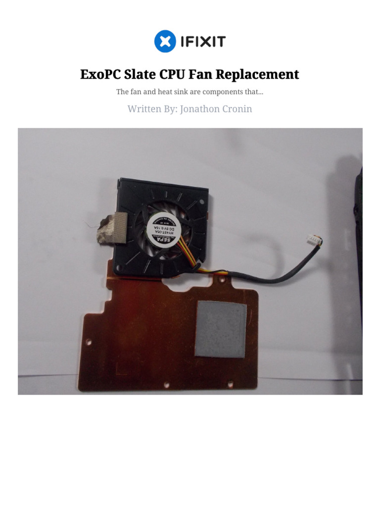 ExoPC Slate CPU Fan Replacement | PDF