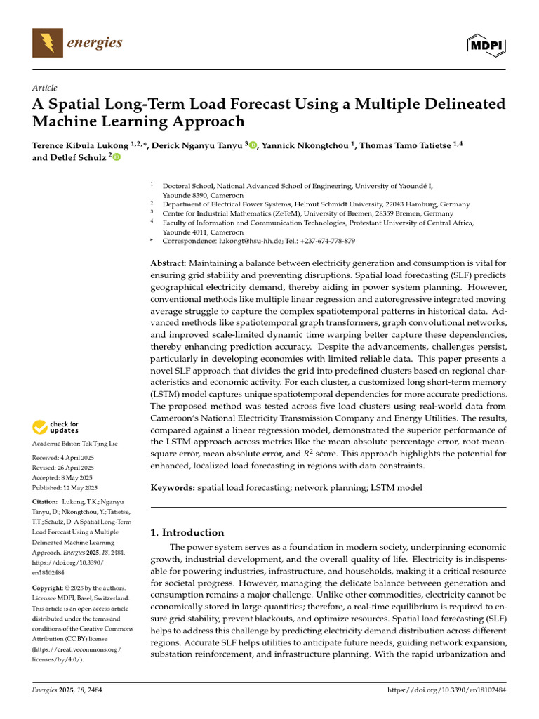 A Spatial Long-Term Load Forecast Using A Multiple | PDF | Forecasting ...