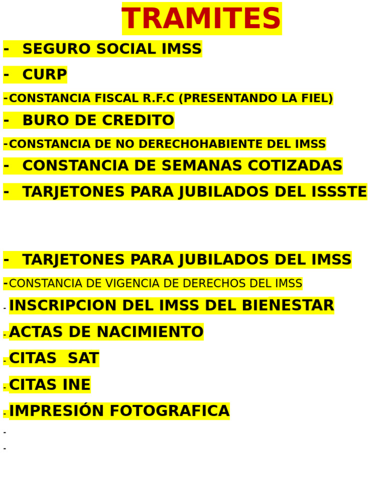Trámites Esenciales en México: IMSS y Más | PDF