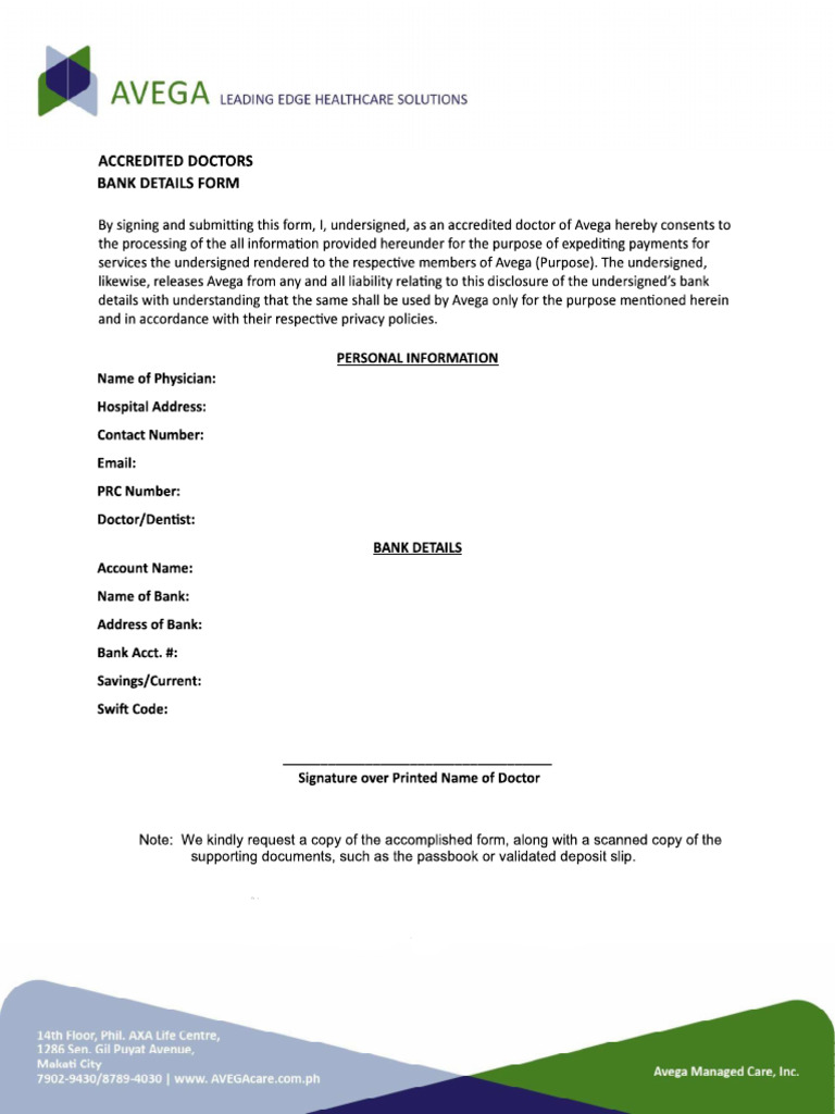Bank Account Request Form | PDF