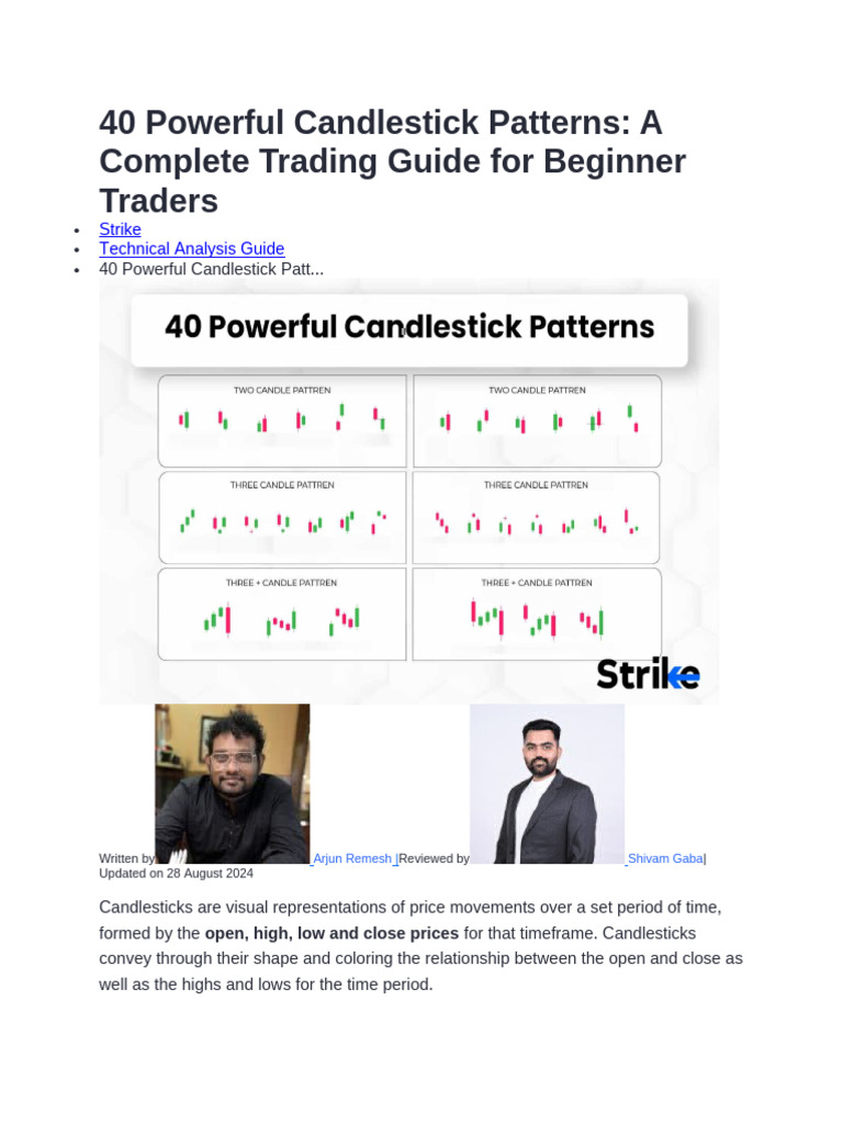 40 Essential Candlestick Patterns Guide | PDF | Market Trend ...
