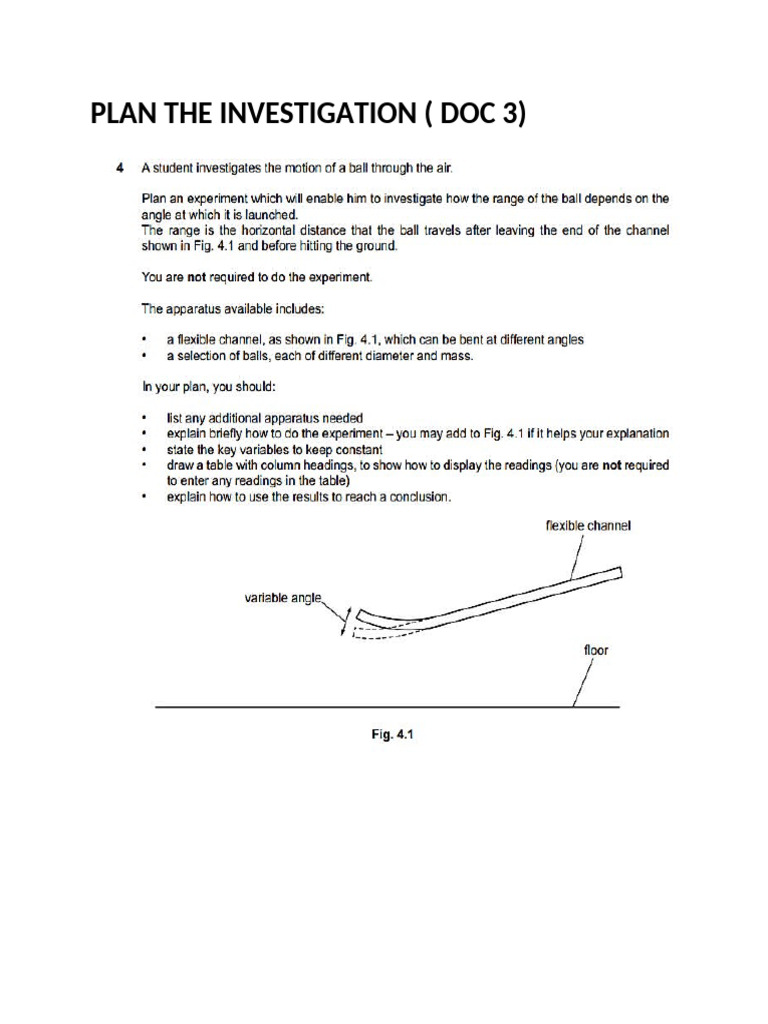 Plan The Investigation | PDF