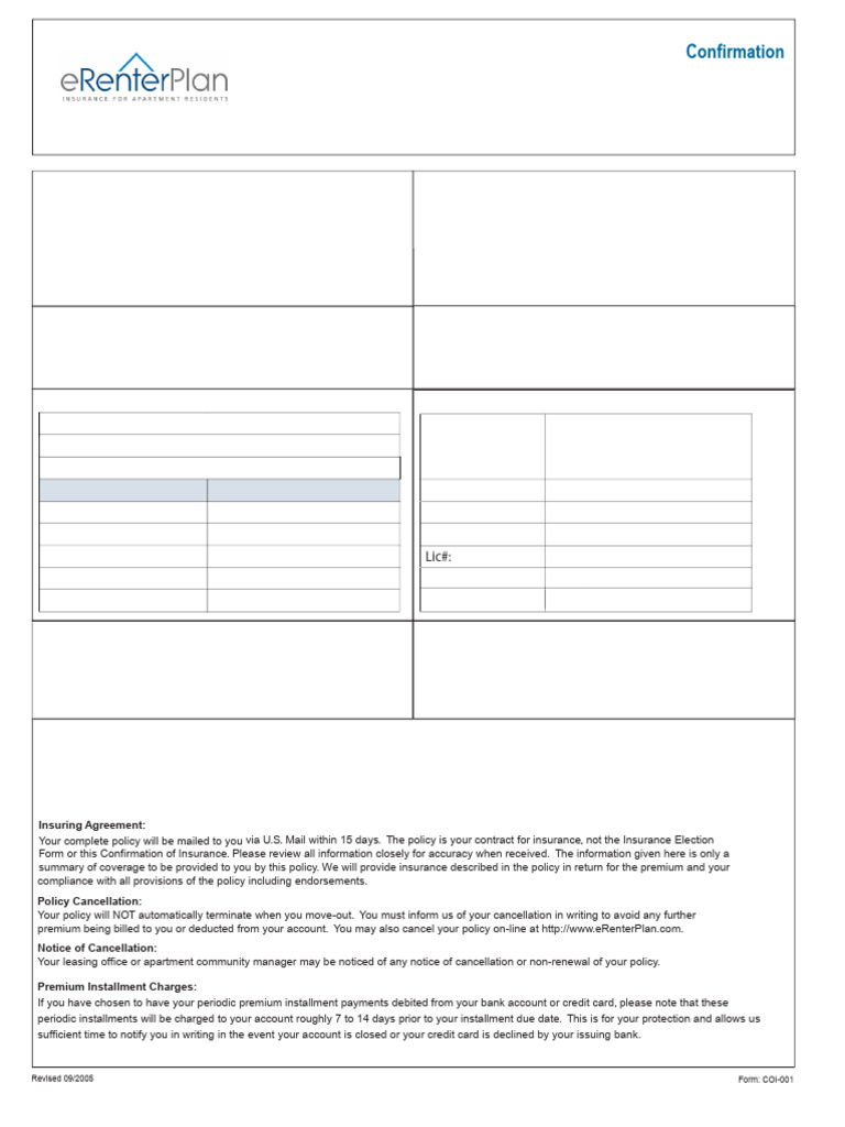 Insurance Confirmation Document Summary | PDF | Insurance | Credit Card