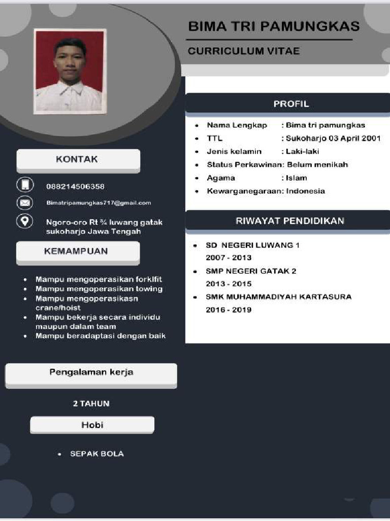 CV - Bima Tri Pamungkass-Dikompresi | PDF