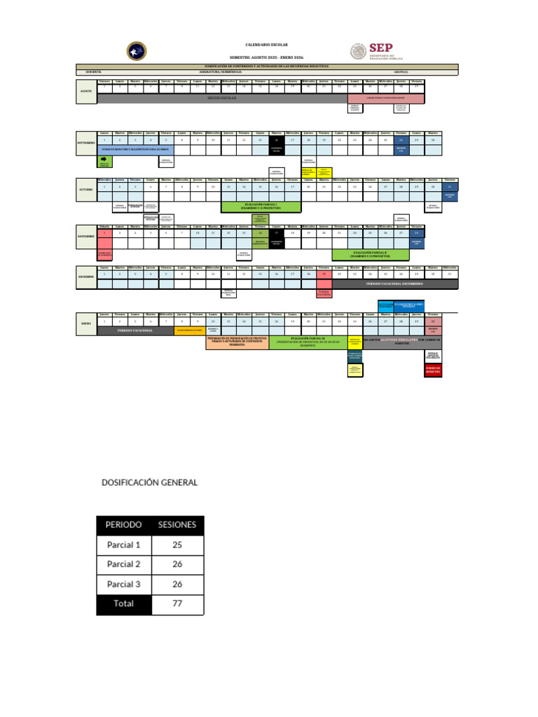 Calendario Escolar 2025-2026: Actividades y Fechas | PDF
