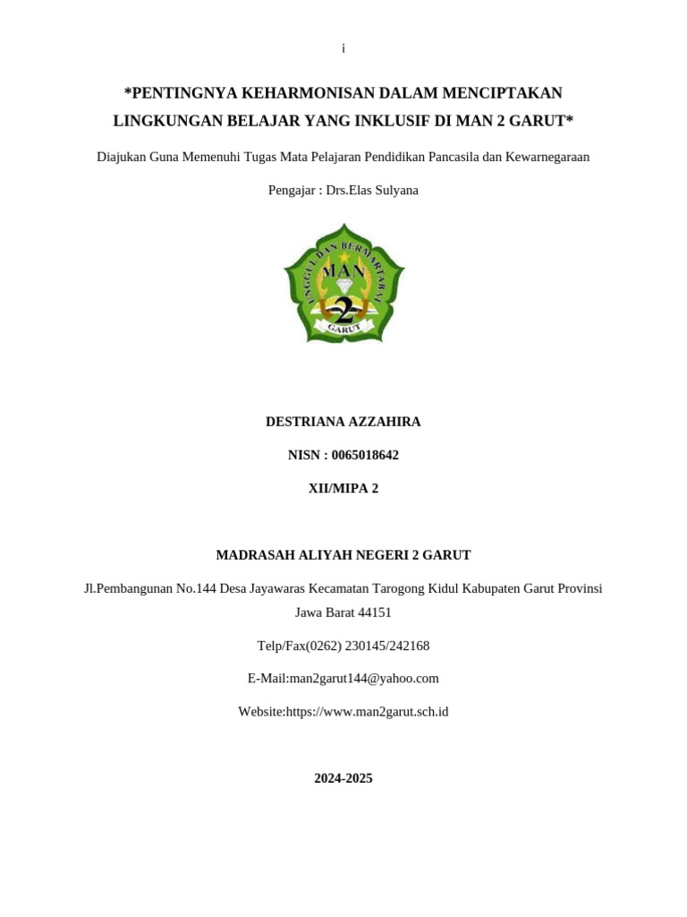 Pentingnya Keharmonisan Dalam Menciptakan Lingkungan Belajar Yang ...