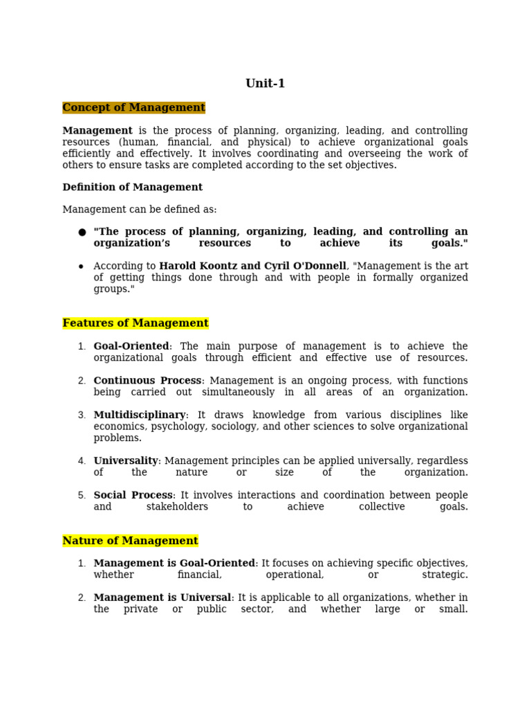 Understanding Management Concepts | PDF | Forecasting | Planning